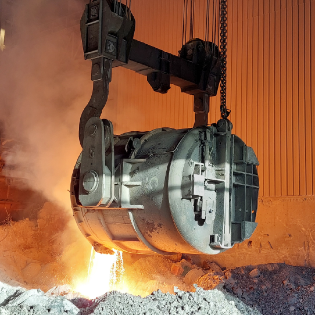 White steel aggregate